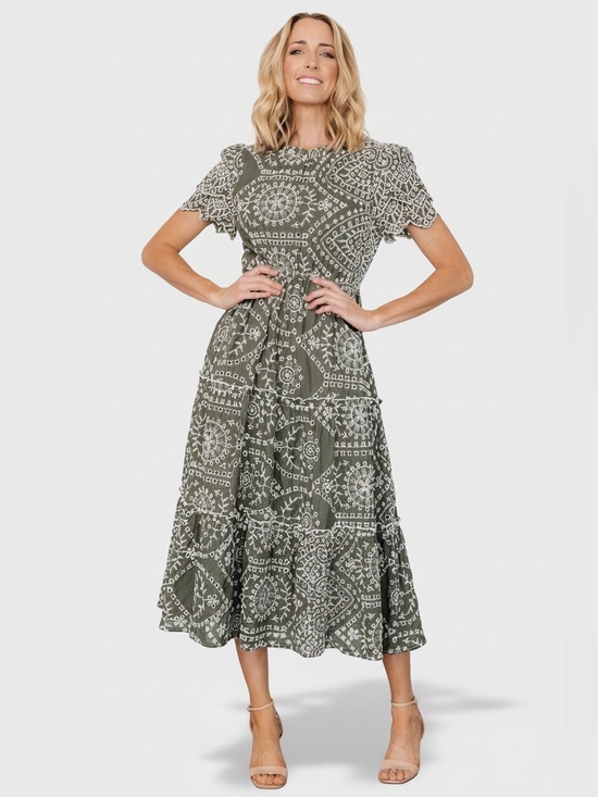 Baltic Born | Dresses | Baltic Born Mirabel Eyelet Midi Dress Womens Xl ...